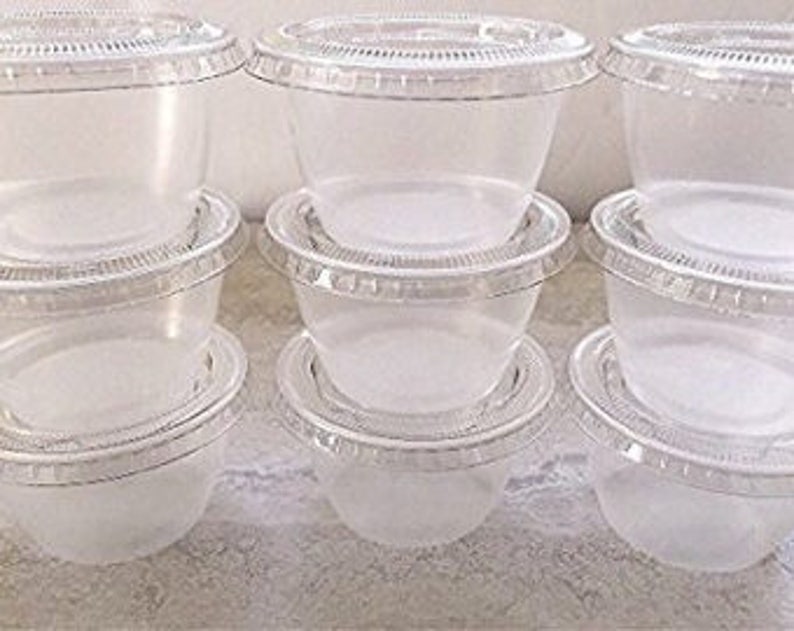 Recipientes de plástico de 2oz con tapas 100pcs Qty 50 | Etsy