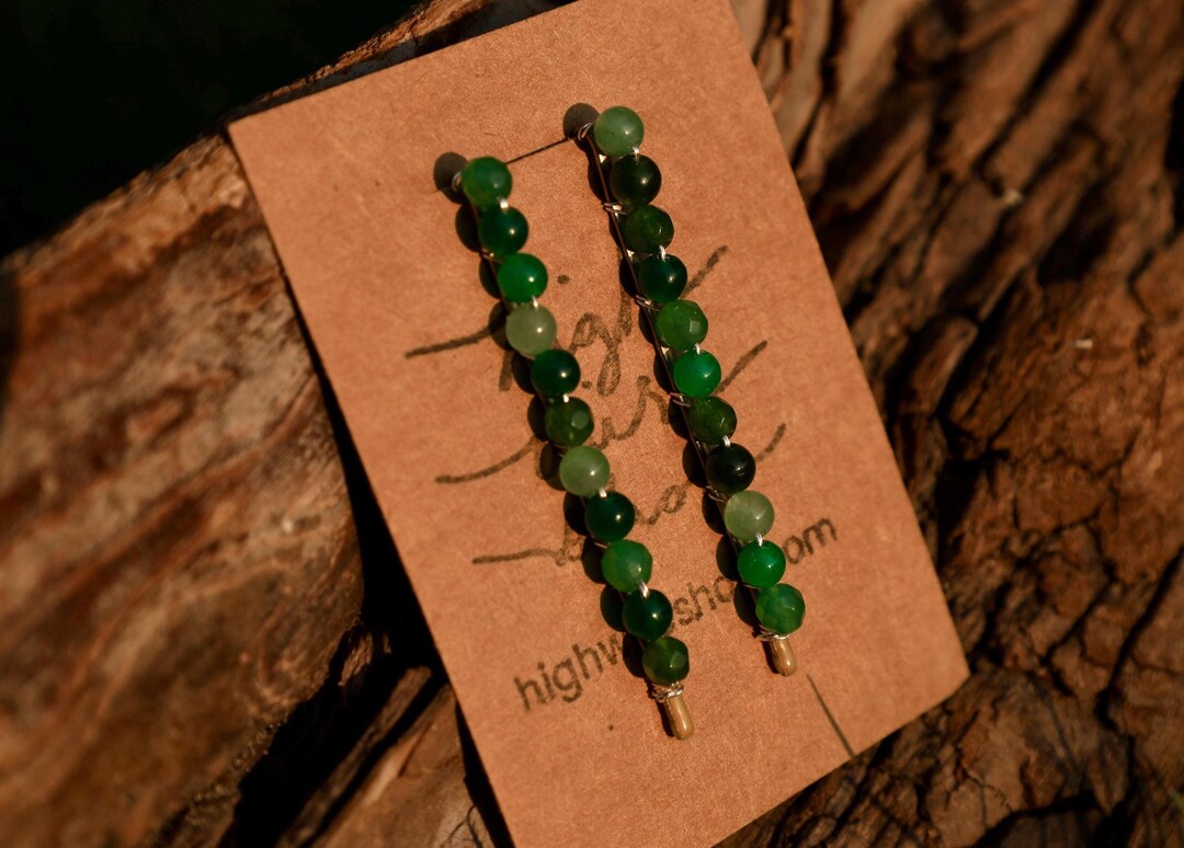Mossy Moshpit Beaded Bobby Pins - Etsy