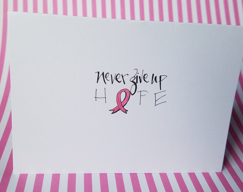 Breast Cancer Journey, Custom Text Note Cards- Hand-drawn, Breast ...