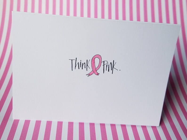 Breast Cancer Journey, Custom Text Note Cards- Hand-drawn, Breast ...