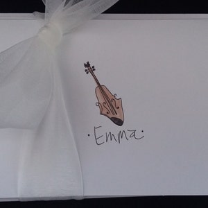 Music Themed Themed Note Cards - Hand-drawn and Personalized Folded ...