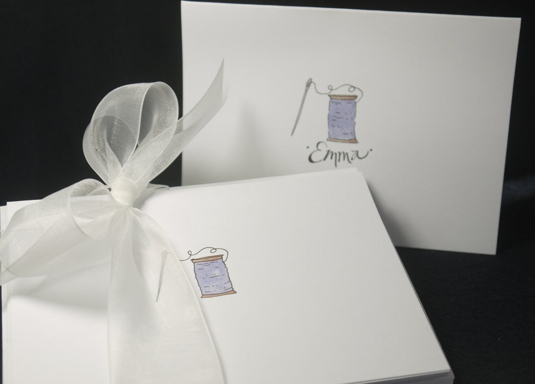 Sew-quilt Themed - Note Cards - Hand-drawn and Personalized Folded ...