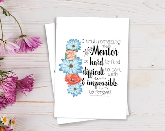 Thank You Card for Mentor, Mentor Definition Card, Printable Professor ...