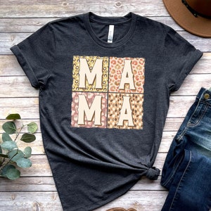 Leopard Print Mama Mini Shirt, Mom and Daughter Shirts, Boho Shirt ...