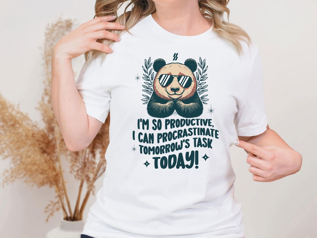 Productive Panda, Funny Sarcastic Meme T Shirt, Cool Retro Vintage Panda Tee, Comfort Colors ...