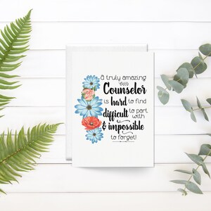 Counselor Thank You Card, Appreciation Gift - Greeting Card - PRO001 - Etsy