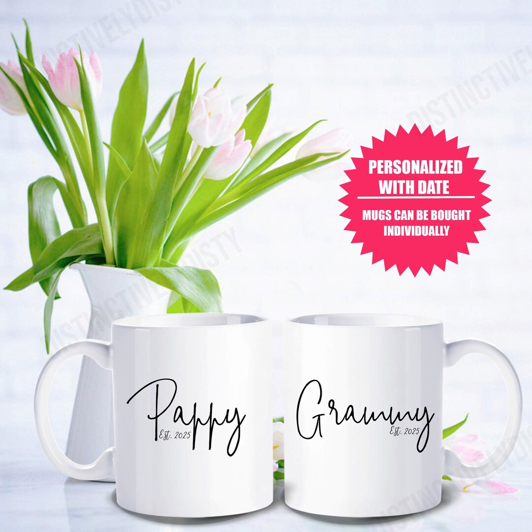 Grammy and Pappy Mug, Best Grammy Gift, Pappy Coffee Mug, Est 2025 ...