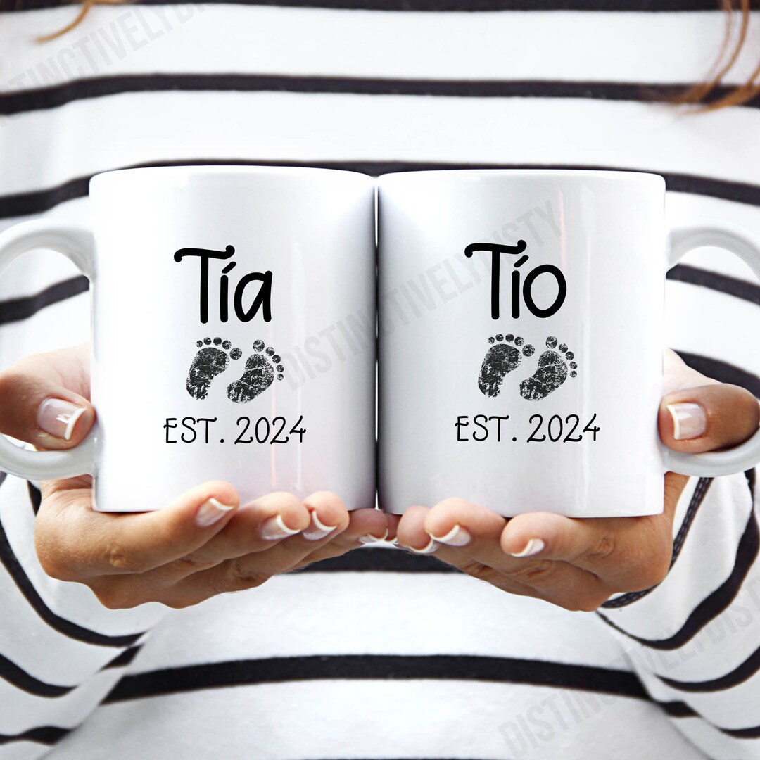 Tia and Tio Est 2024 Mug Set, Personalized Pregnancy Announcement ...