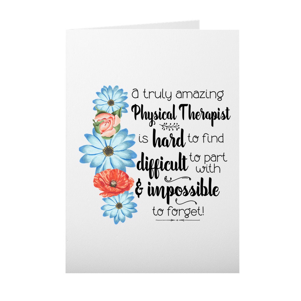 Physical Therapist Gift Physical Therapist Card | Etsy