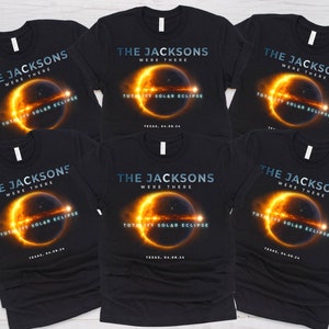 Total Solar Eclipse 2024 Family Shirts, Custom City State, Sun and Moon ...