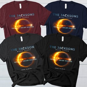 Total Solar Eclipse 2024 Family Shirts, Custom City State, Sun and Moon ...