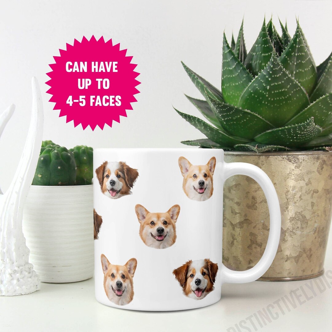 Custom Dog Face Mug, Custom Pet Mug, Funny Face Mug for Father's Day ...