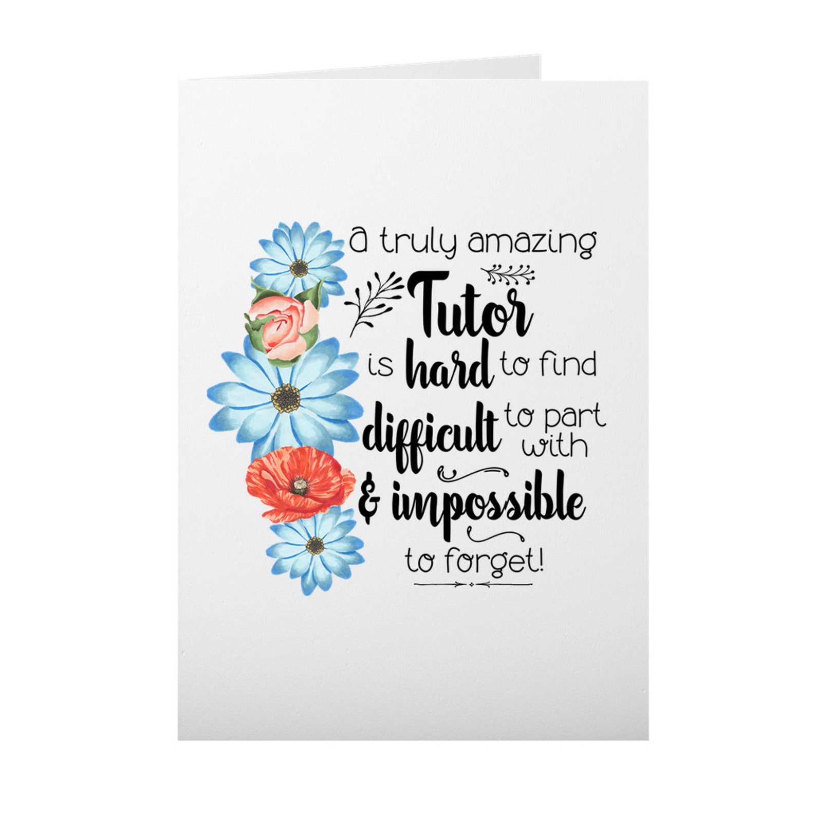 Tutor Thank You Gift Greeting Card PRO001 - Etsy
