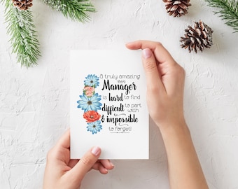 Thank You Manager Card - Etsy