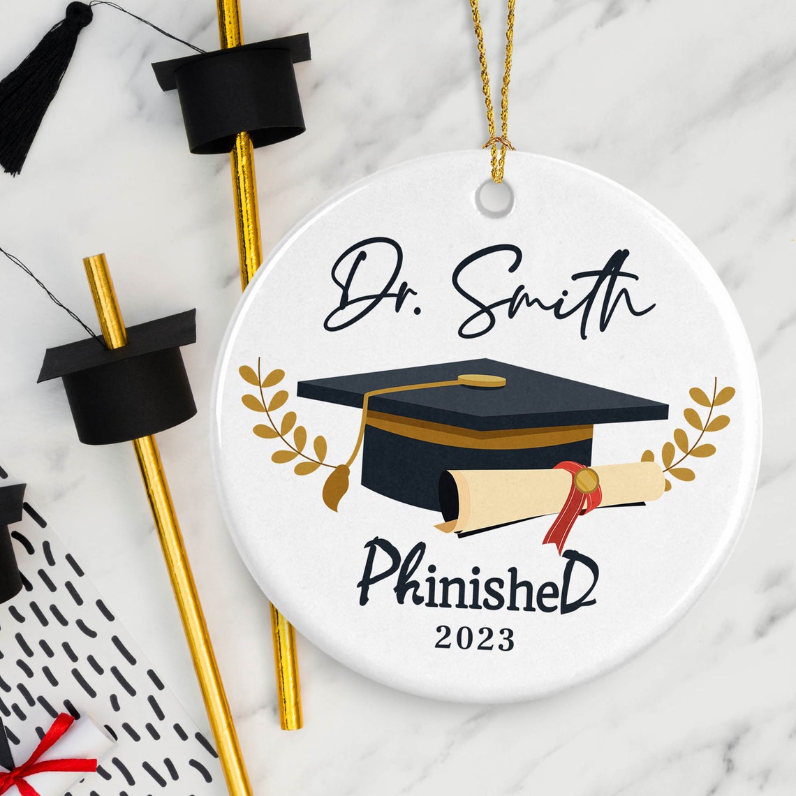 Phd Ornament Phd Graduation Gift Custom Ornament Phd Gift - Etsy