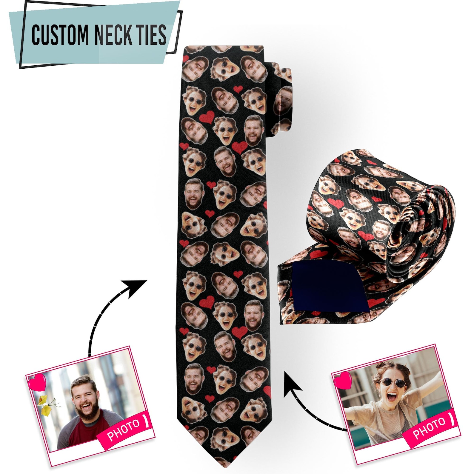 Custom Photo Ties Photo Neck Ties Personalized Faces Ties - Etsy