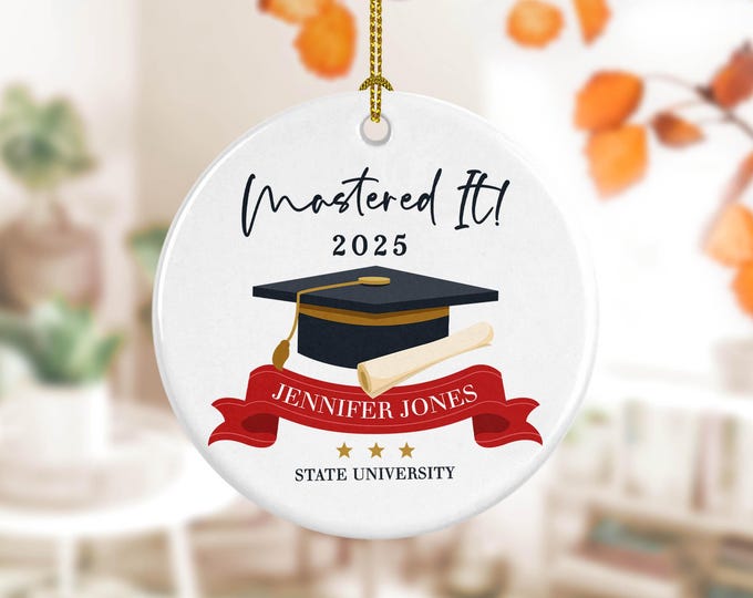 Mastered It Personalized College Graduation School Name Ornament Class ...