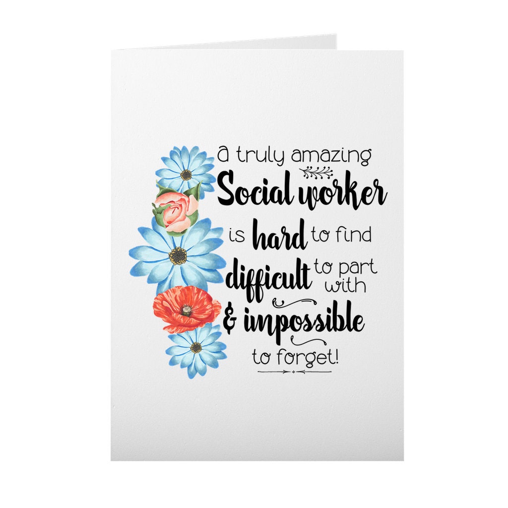 Social Worker Gift Social Work Card Thank You Gifts PRO001 | Etsy