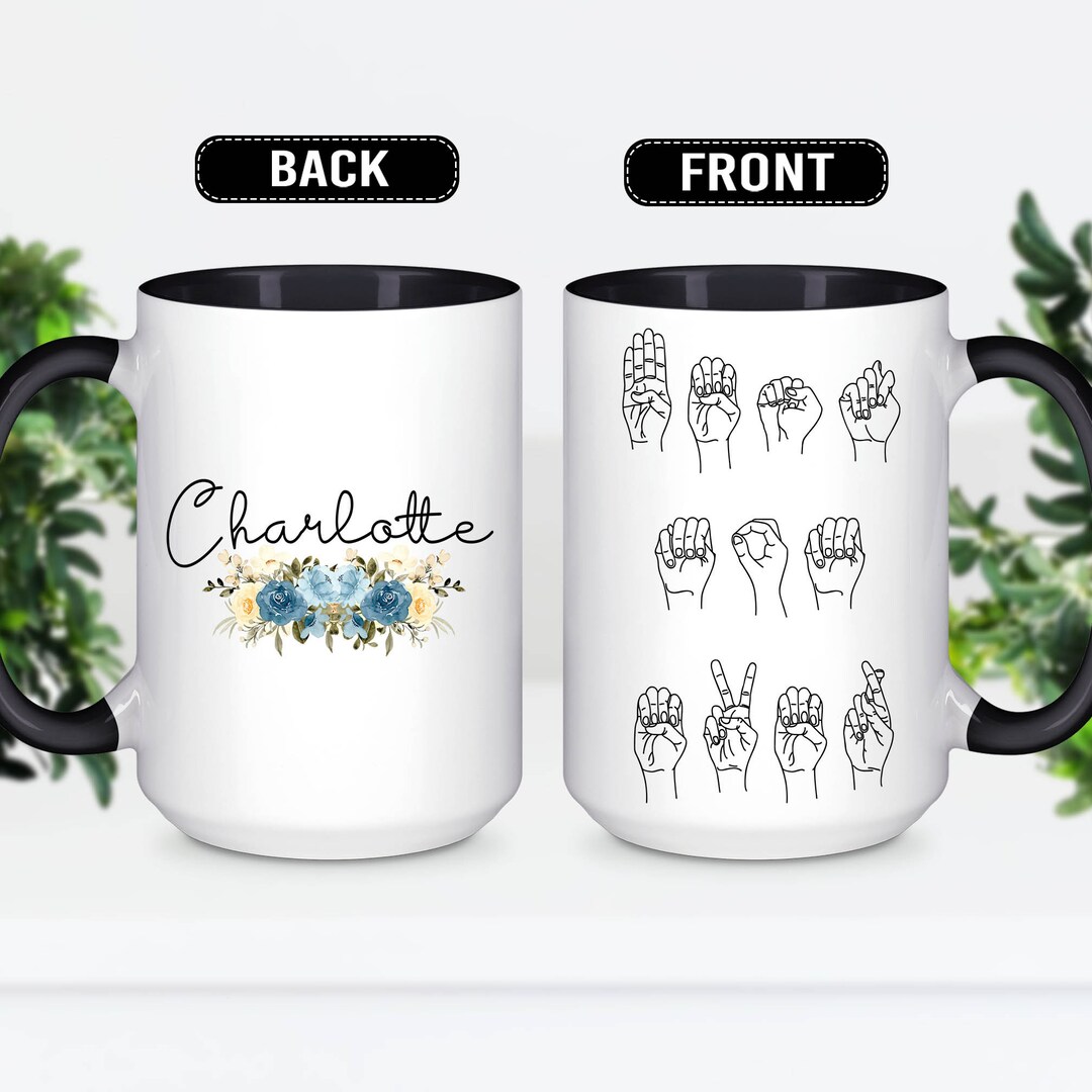 ASL Sign Language Gift, Best Mom Ever Mug, Personalized American Sign ...