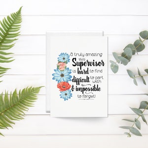 Supervisor Thank You Gift - Greeting Card, Appreciation Gift - PRO001 ...