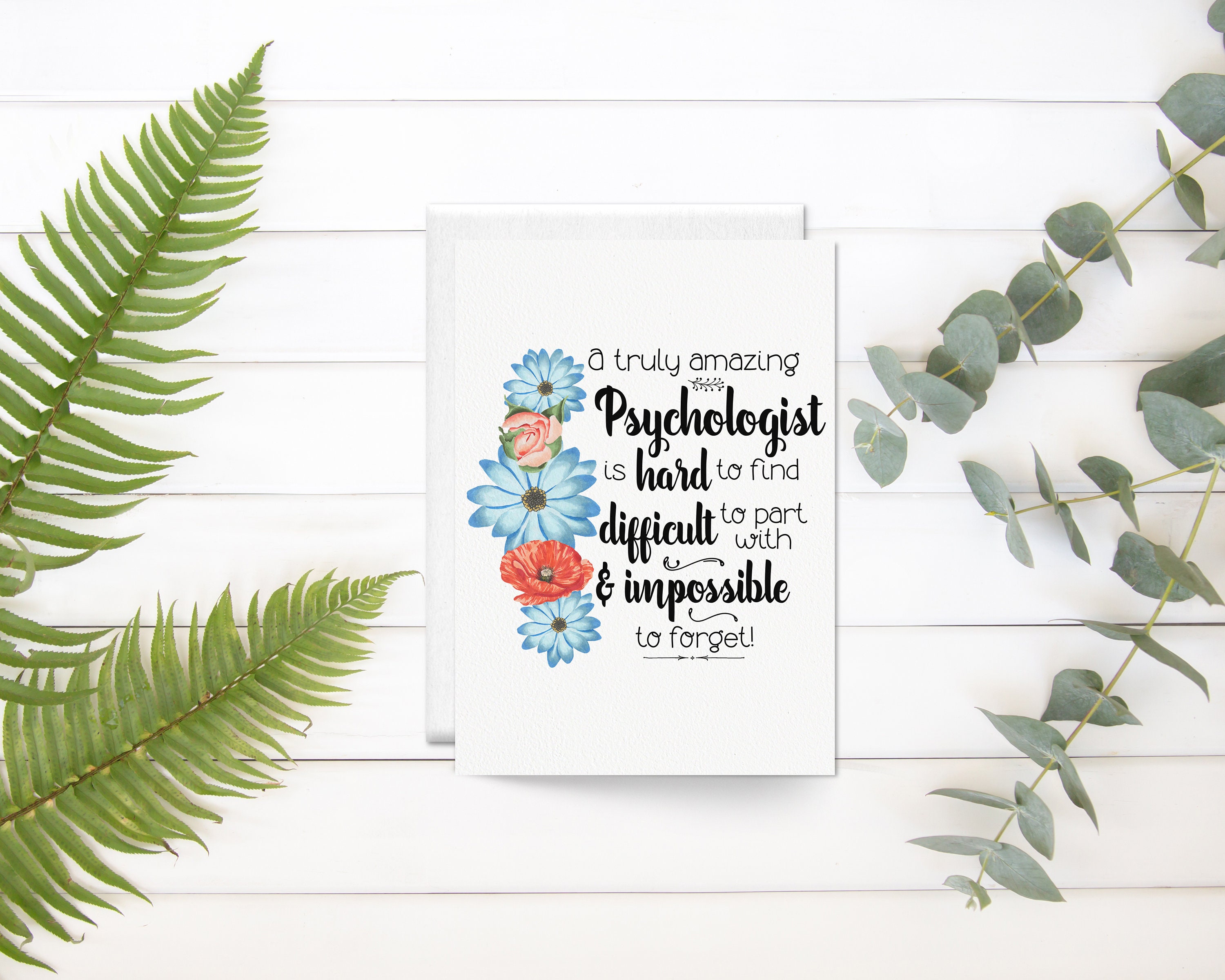 Psychologist Card, Thank You Greeting Card, School Psychologist ...