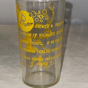 Vintage Peter Piper Tongue Twister Glass - Etsy