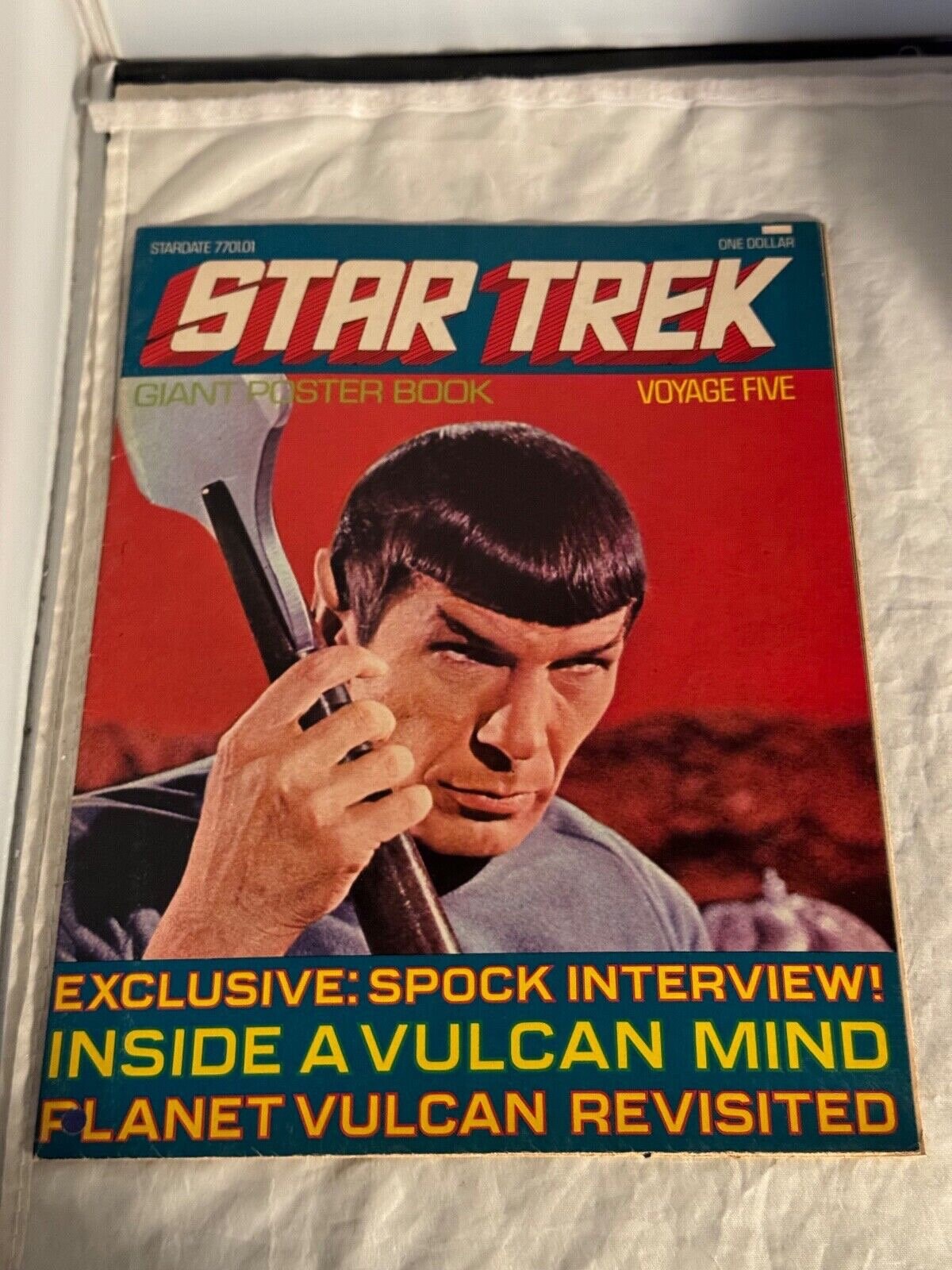 1977 Star Trek Giant Poster Book Voyage Five Spock Playing Instrument ...