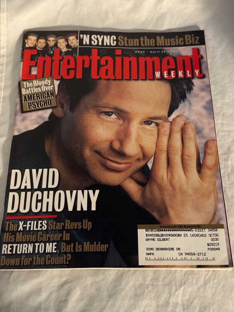 4/14/2000 Entertainment Weekly David Duchovny X-files Return to Me ...