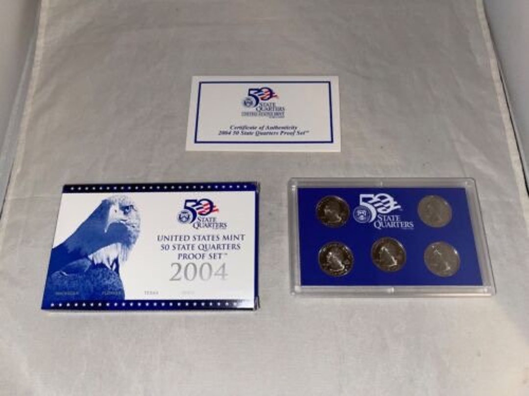 2004 S United States Mint State Quarter Proof Set W/ COA & Box - Etsy