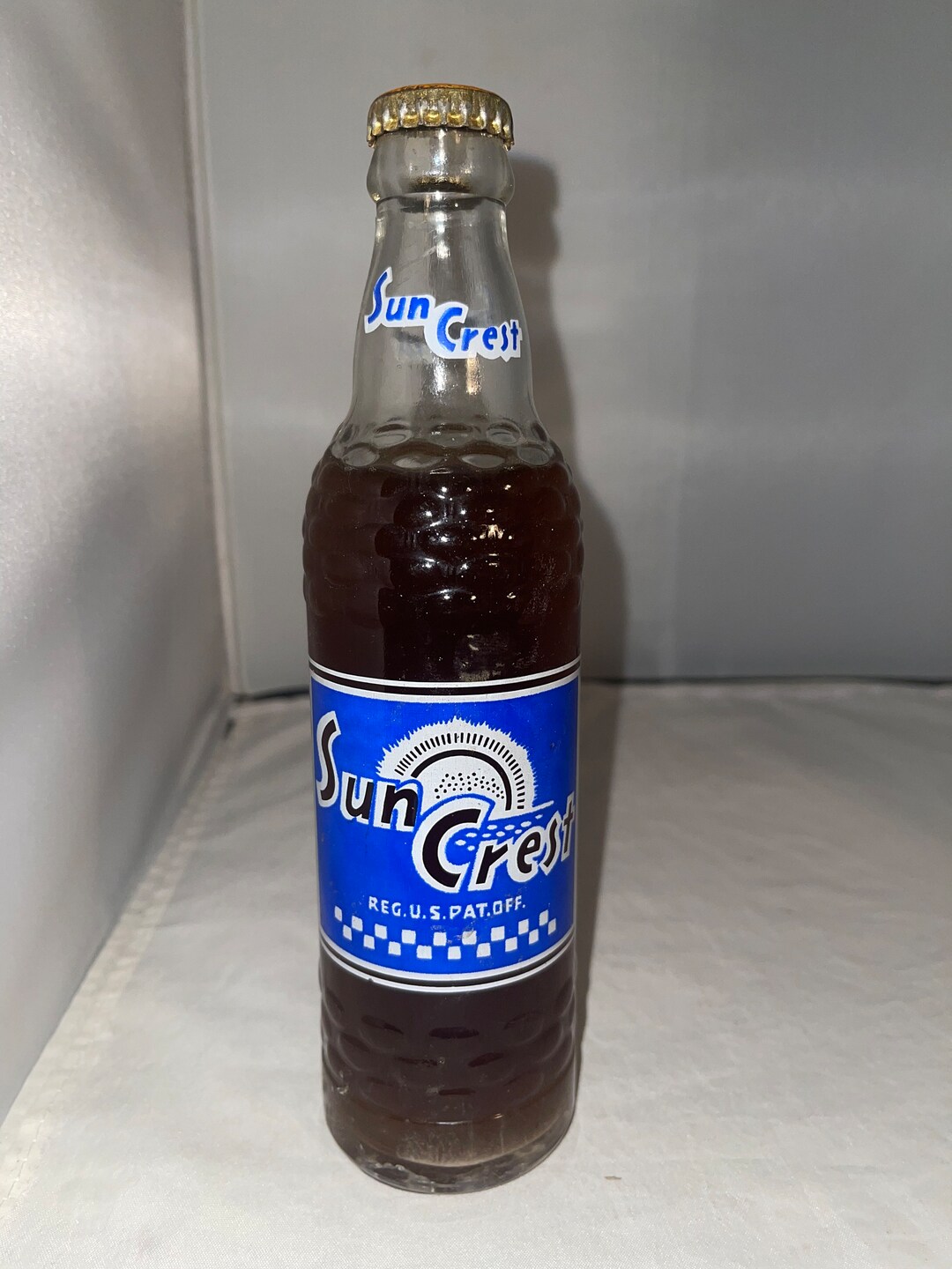 1940's Suncrest Soda 10oz. Stockton CA Bottle Full - Etsy