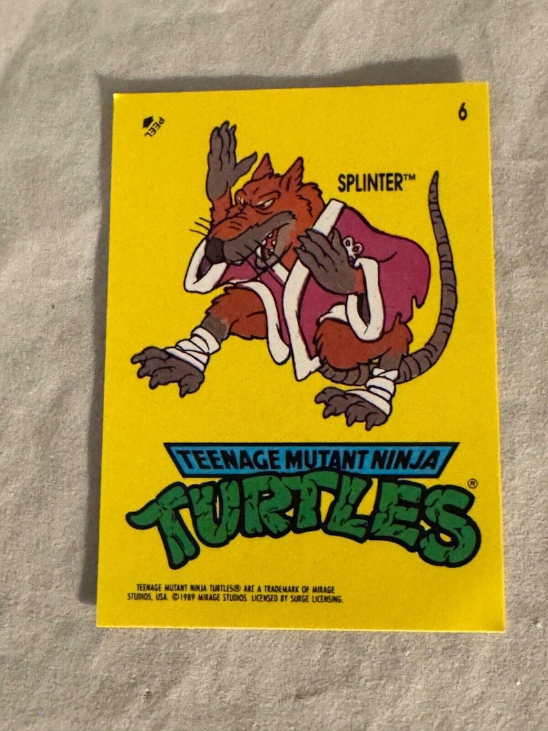 1989 Topps Teenage Mutant Ninja Turtles Splinter #6 Trading Card ...
