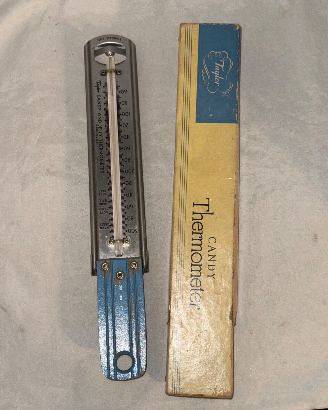 Vintage Taylor Candy Thermometer With Wooden Handle - Etsy
