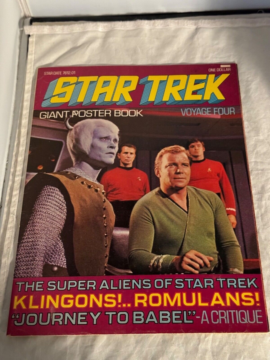1976 Star Trek Giant Poster Book Voyage Four Kirk Klingon Alien Entity ...