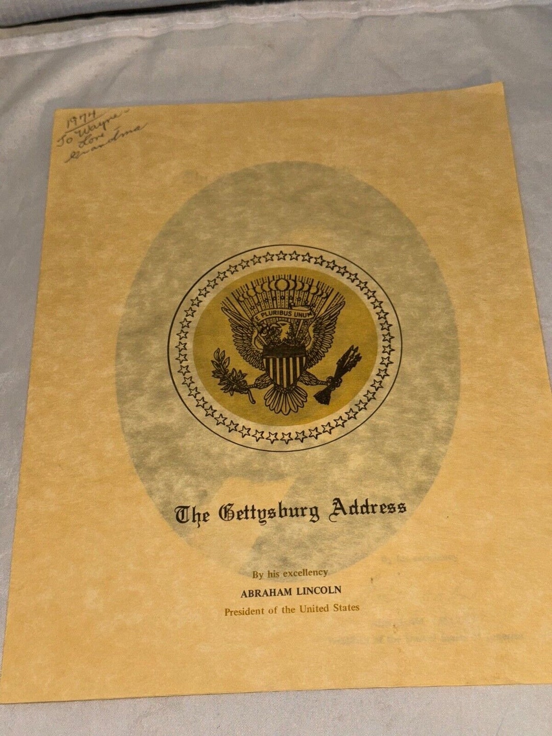 1974 Gettysburg Address Abraham Lincoln Battle Hymn of the Republic ...