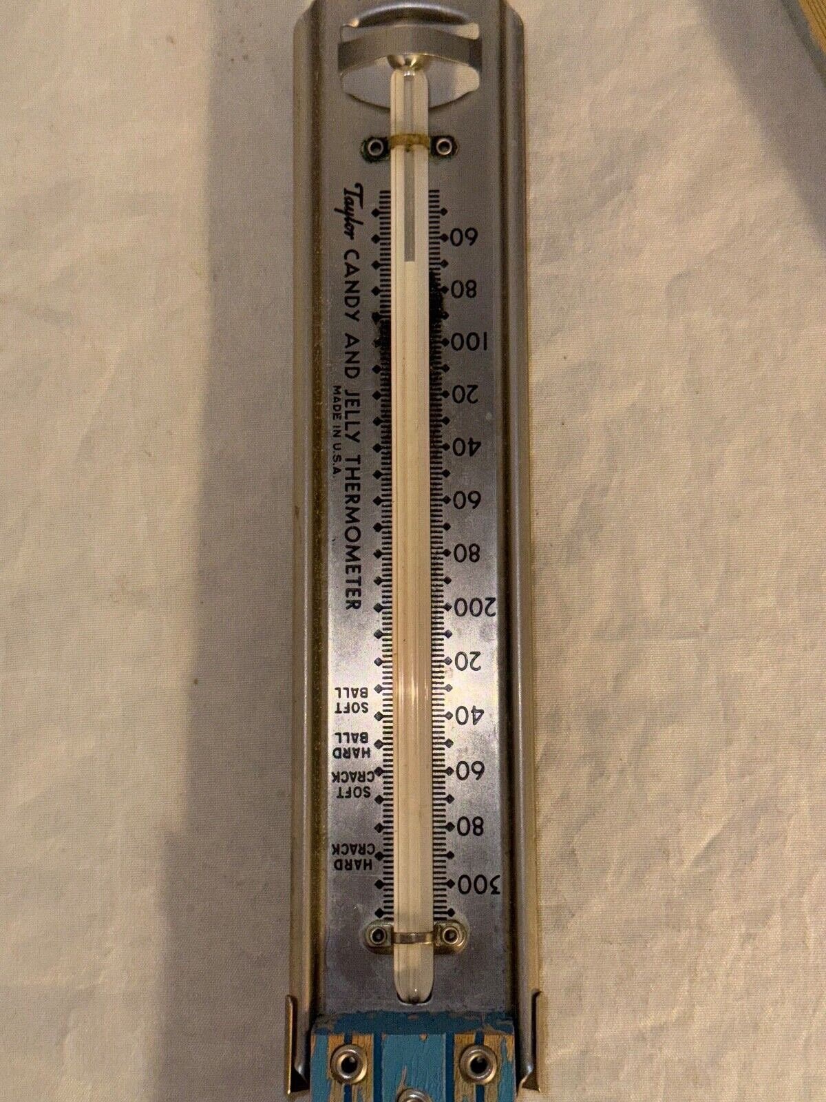 Vintage Taylor Candy Thermometer With Wooden Handle - Etsy