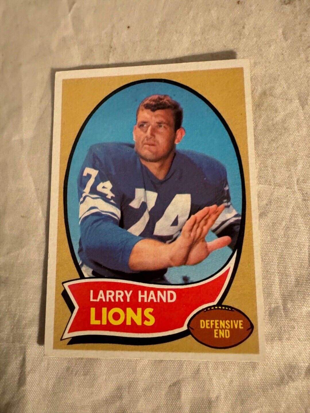 1970 Vintage Detroit Lions Larry Hand Topps 149 Football Trading Card ...