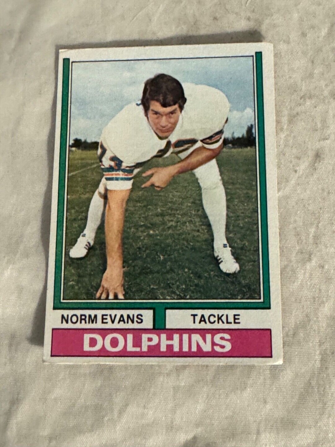 1974 Vintage Norm Evans Miami Dolphins Topps #278 Football Trading Card ...