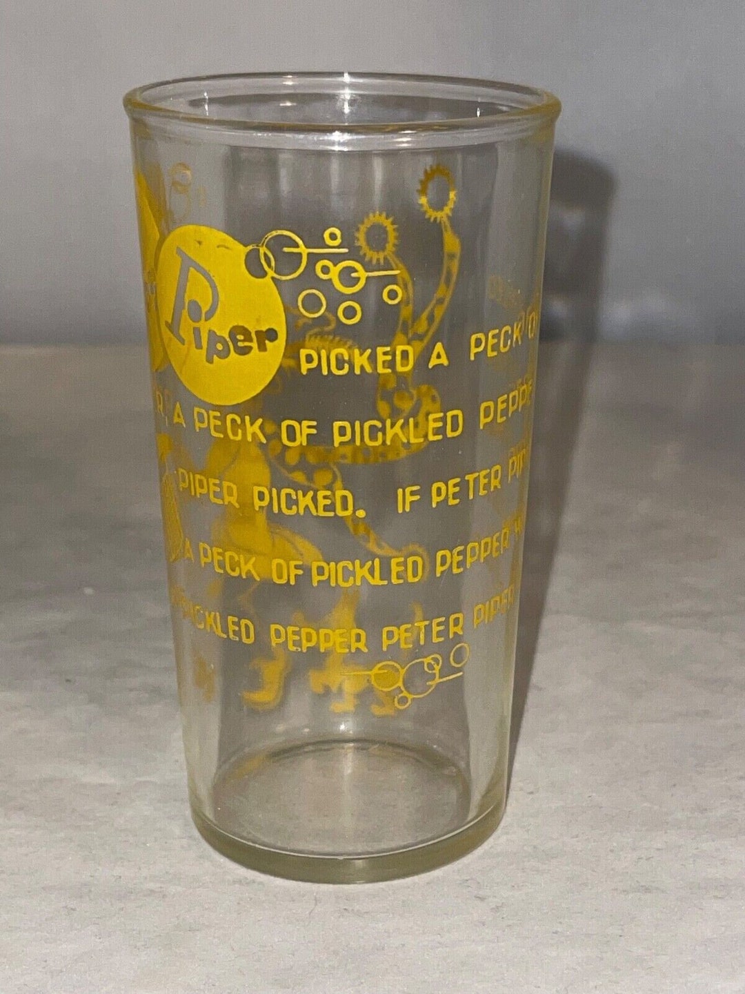 Vintage Peter Piper Tongue Twister Glass - Etsy