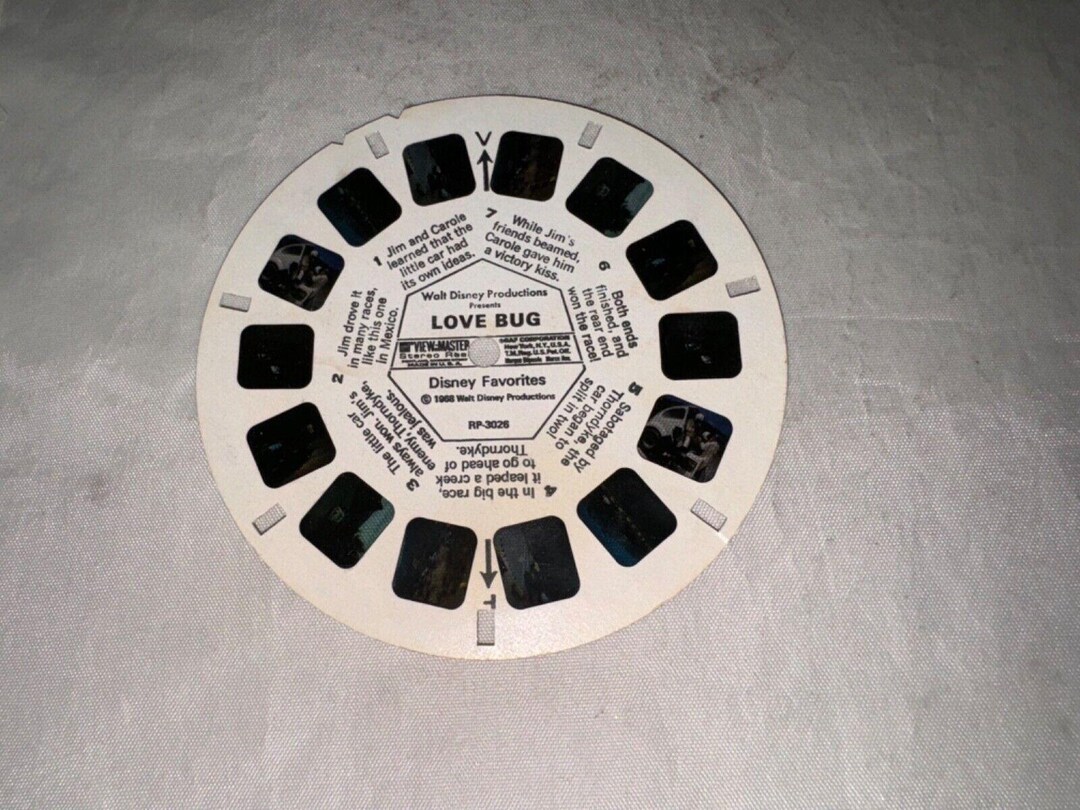 1968 Walt Disney Productions Love Bug Disney Favorites Viewmaster Reel ...