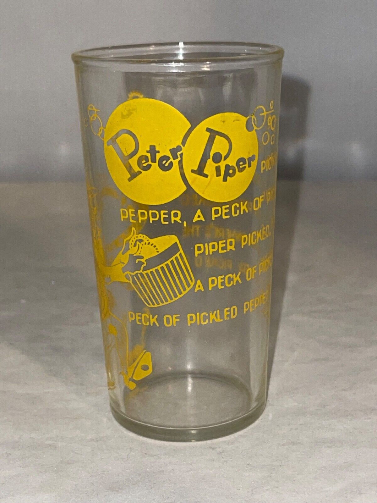 Vintage Peter Piper Tongue Twister Glass - Etsy