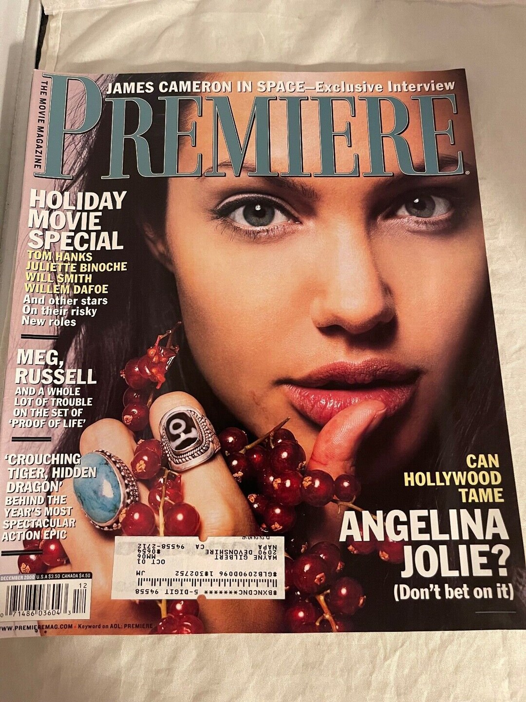 December 2000 Premiere Movie Magazine Angelina Jolie Cover - Etsy