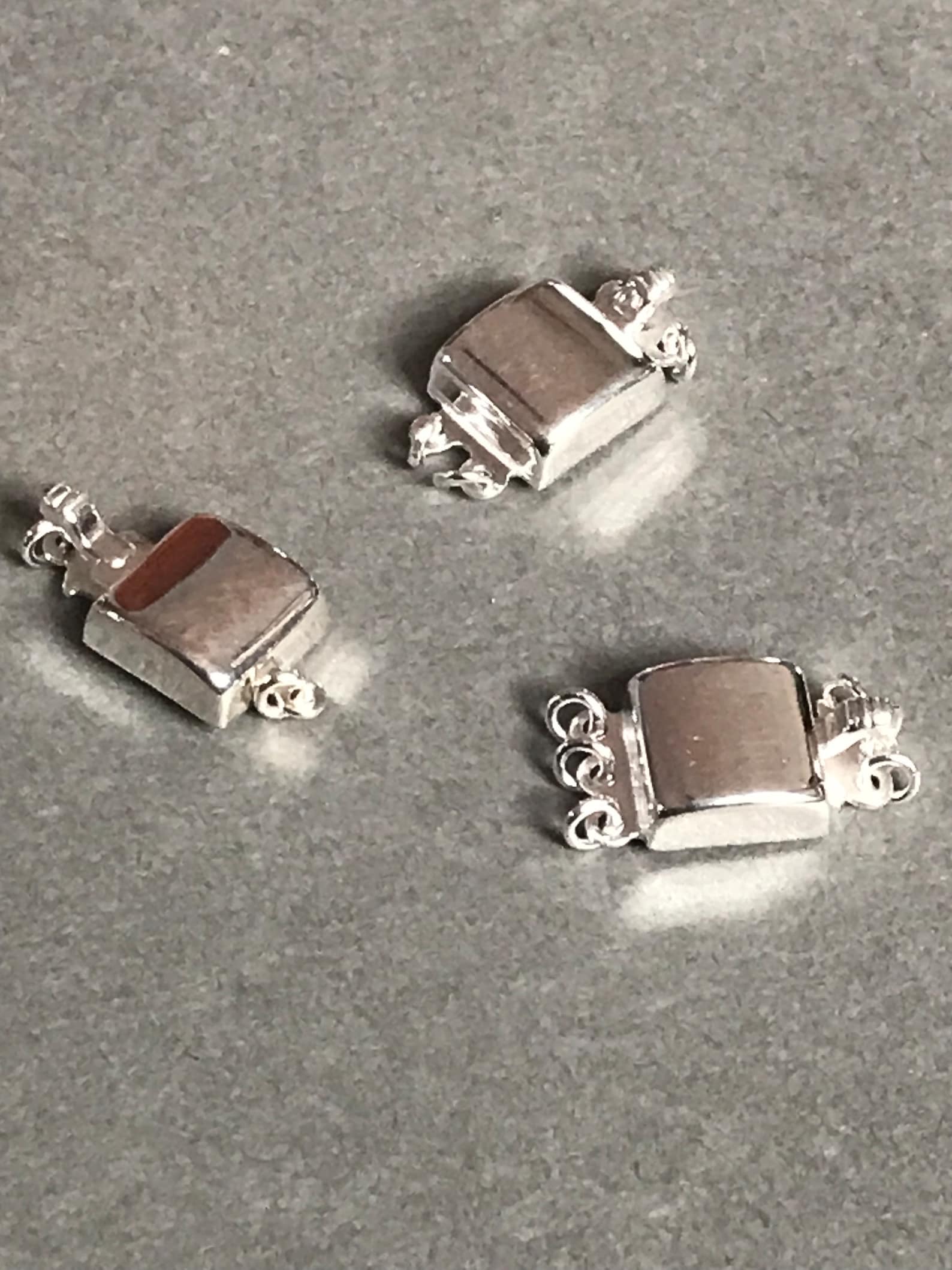 925 Sterling Silver Clasp, Rectangular Box Clasp, Plain, Jewelry Clasp ...