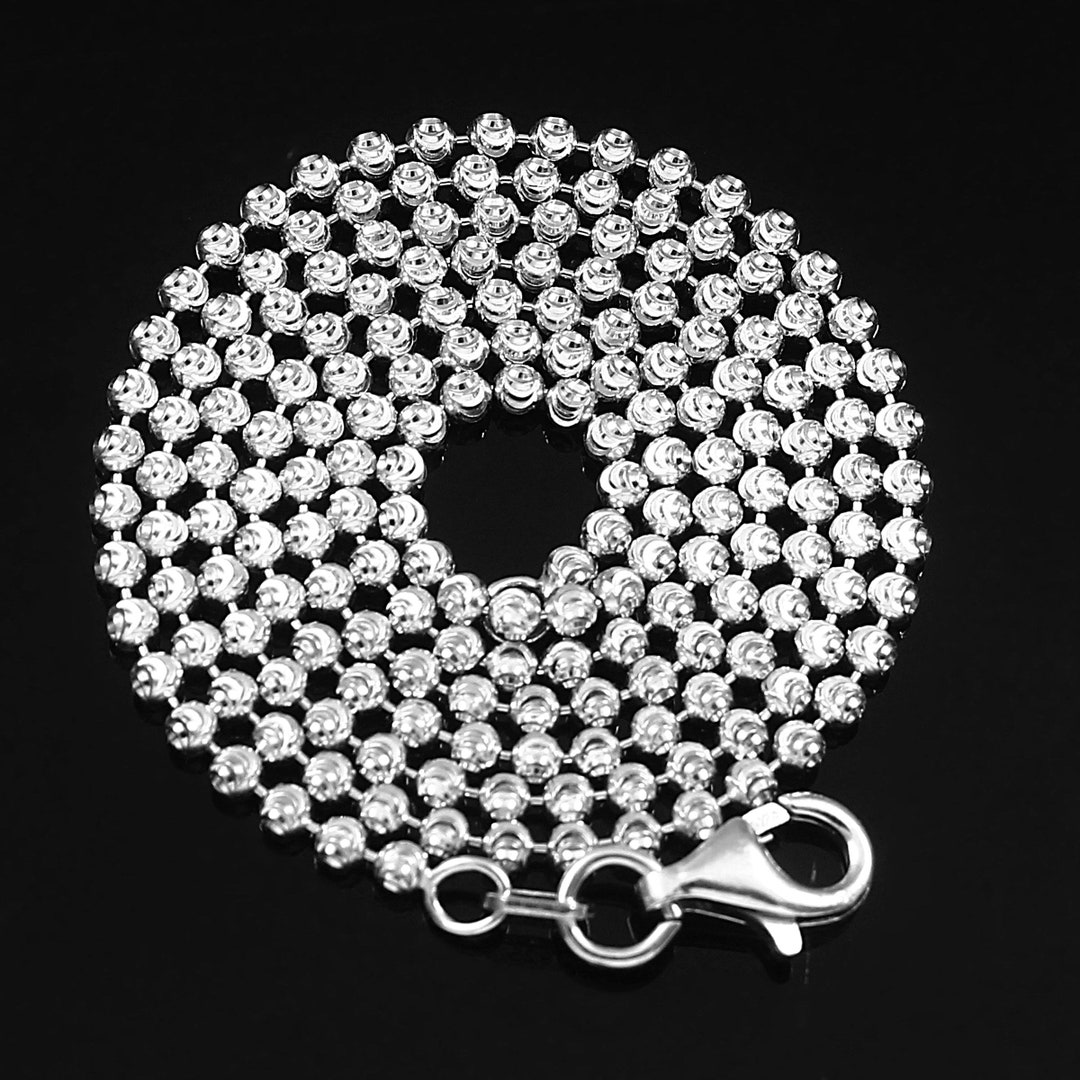 Moon Cut Chains, 925 Sterling Silver Half Moon Cut Station Chain ...