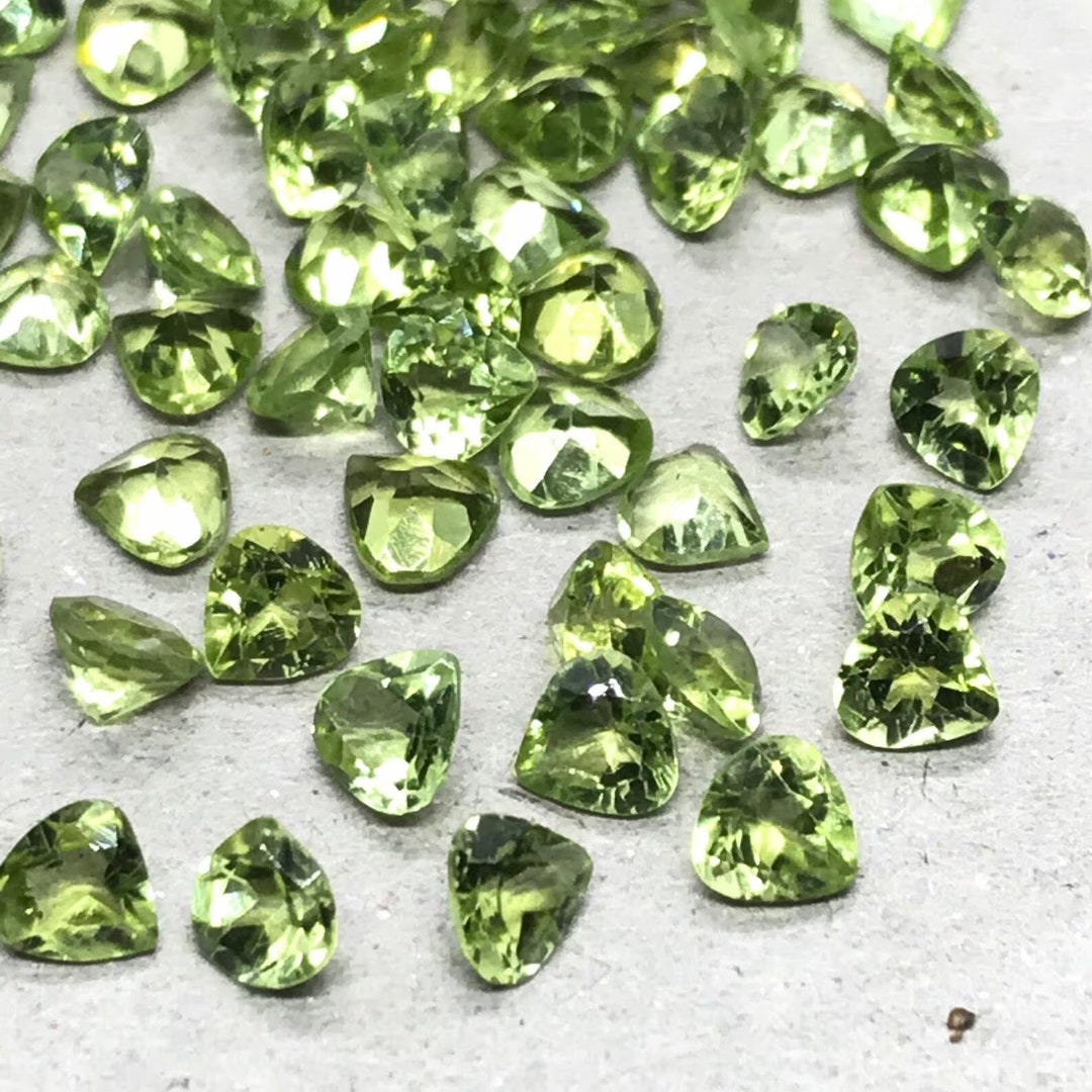 AAA Natural Peridot Gemstone, 4mm & 6mm Fatty Pear Peridot August ...