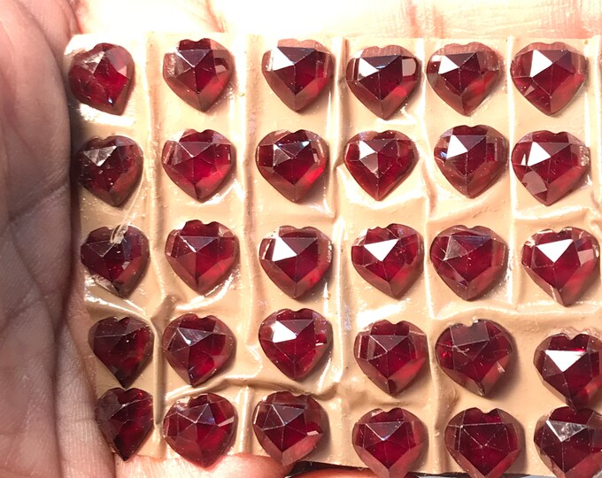 Natural Red Garnet Heart Ring 12 MM Heart Garnet 925 - Etsy