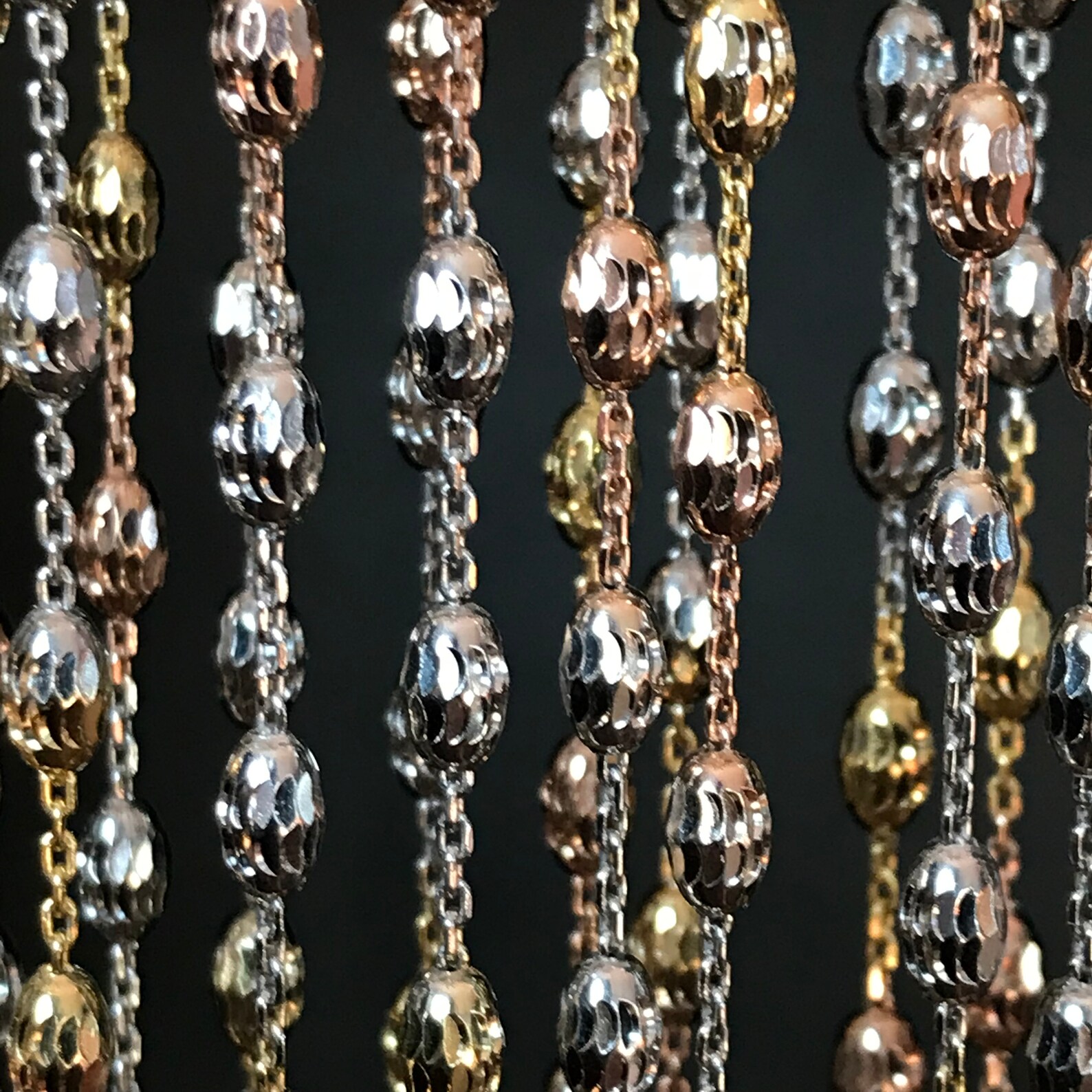 Multi Color Station Chain, 925 Sterling Silver Cable Chain Necklace ...