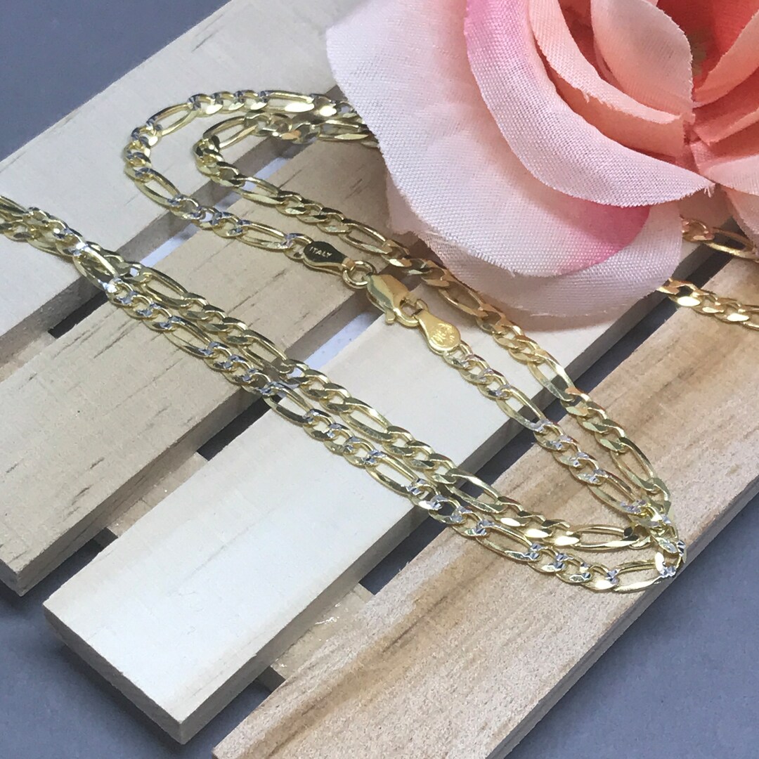 Cuban Link Chain,925 Sterling Siver Two Tone Cuban Chain Necklace for ...