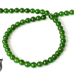 Taiwan Jade Round Plain 6 Mm ,green, , Very Creative,one of a Kind ...