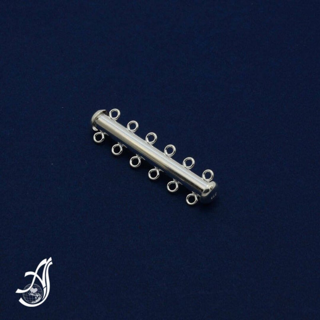 Ring Tube Clasp, 6 Strand Tab, 925 Sterling Silver Clasp, Layering ...