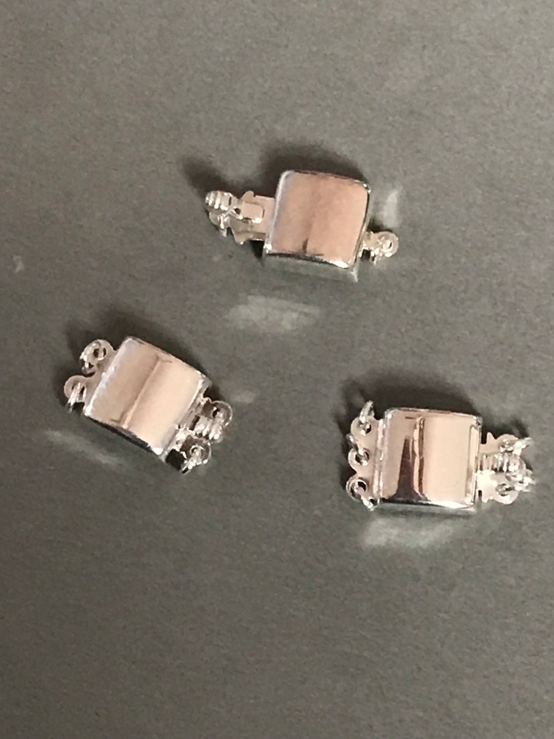 925 Sterling Silver Clasp, Rectangular Box Clasp, Plain, Jewelry Clasp ...
